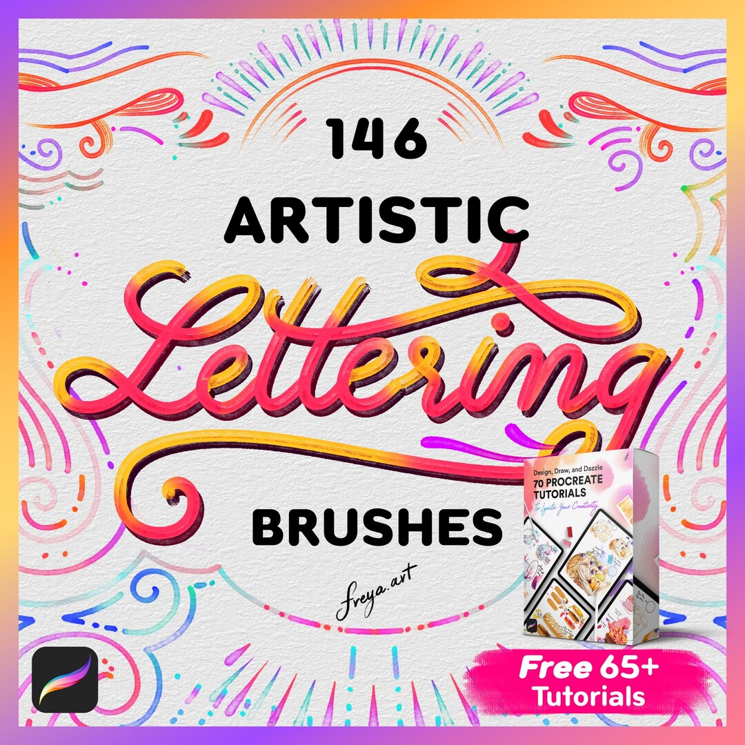 146 Procreate Brushes for Procreate Lettering With 65+ Procreate ...