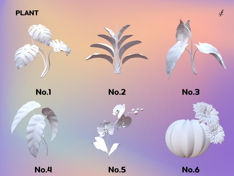 3D Models for Procreate 25 Botanical and Decor Procreate 3D - Etsy