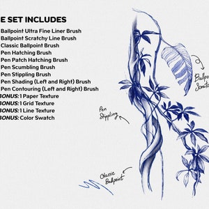 Procreate Inking Brushes, 9 Procreate Ballpoint Pen Brush Set ...