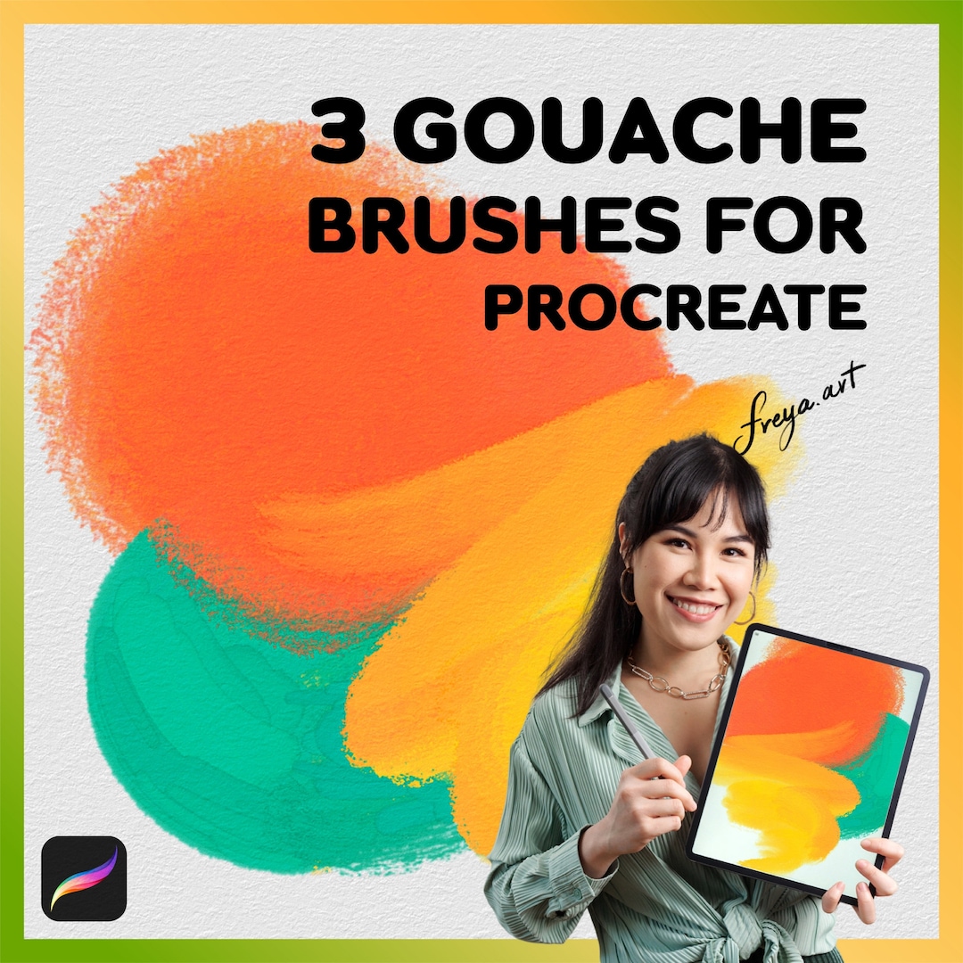 Procreate Gouache Brushes | 3 Gouache Brushes Procreate, Brush for Procreate, Realistic Gouache ...