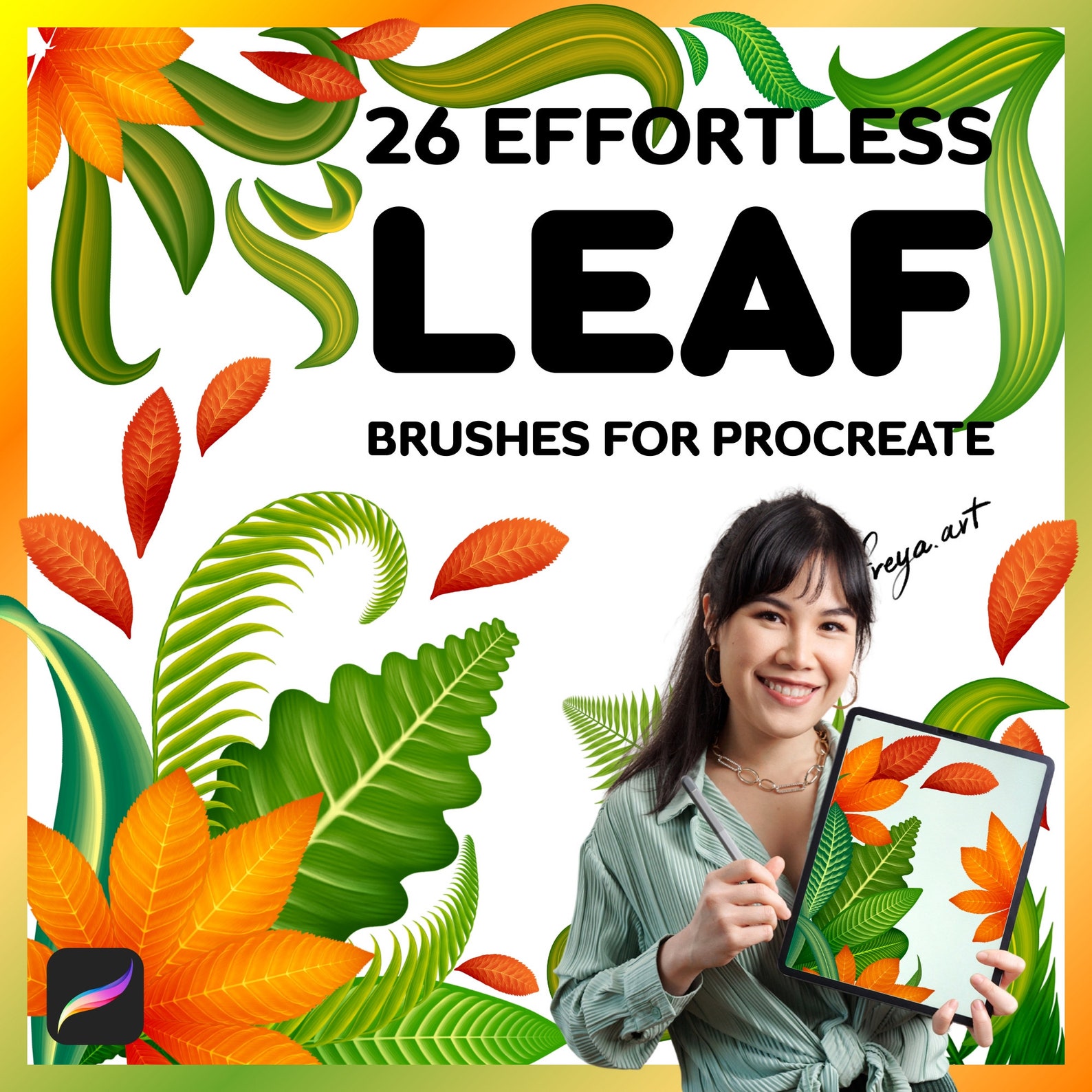 Leaf Brushes Procreate | 26 Effortless Leaf Brushes for Procreate ...