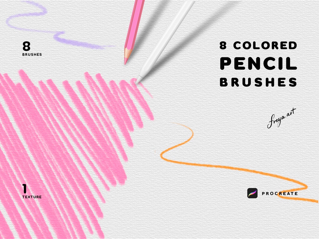 Pencil Brush for Procreate 8 Procreate Colored Pencil - Etsy