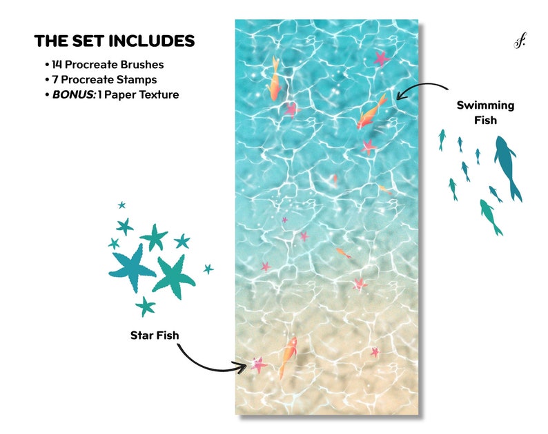 Beach Scene Procreate Bundle Underwater Brushes Procreate - Etsy