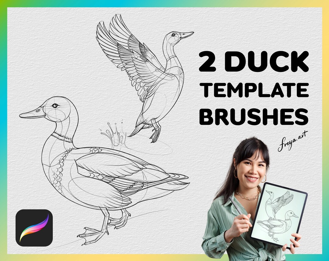 Procreate Duck Stamp 2 Template Procreate Brushes - Etsy