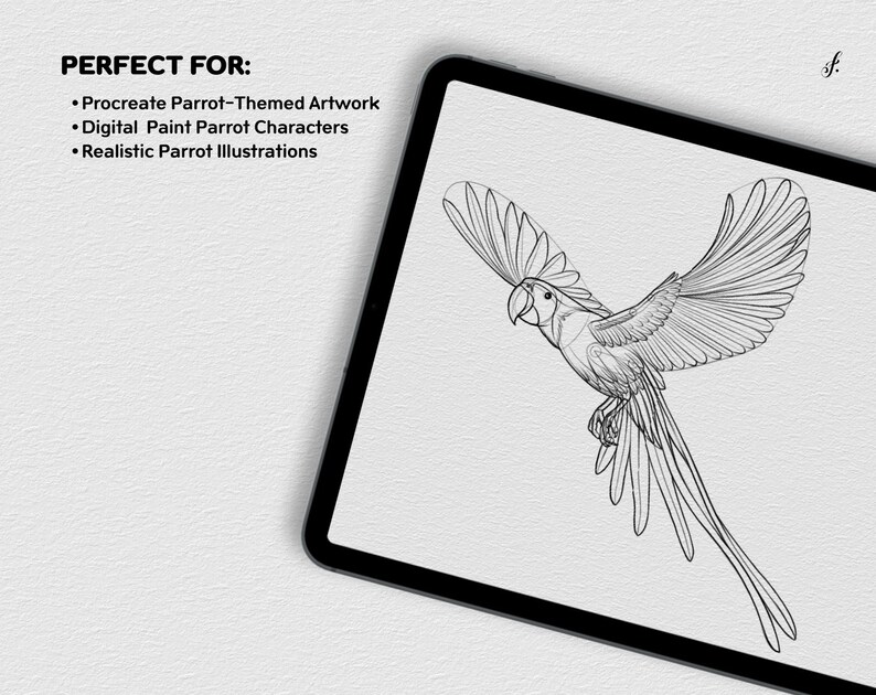Procreate Parrot Stamp | 4 Template Procreate Brushes | Procreate Stamp ...