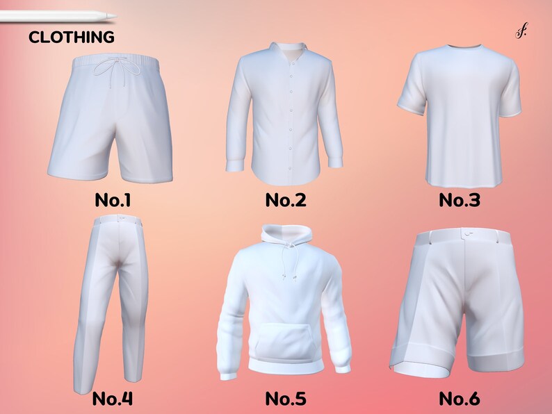 Procreate 3D Model Clothing 10 Men Clothes & Accessories - Etsy