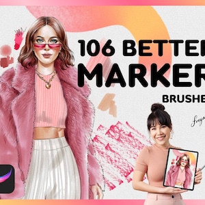 Procreate Markers Bundle 106 Better Marker Brushes Fashion - Etsy