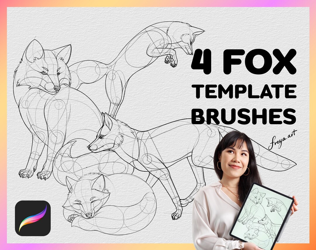 Procreate Fox Stamp 4 Template Procreate Brushes Procreate - Etsy