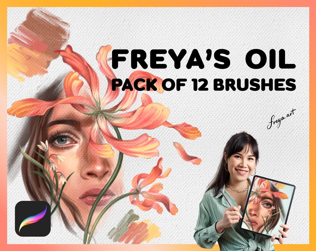 Oil Brushes Procreate Freya's Oil Pack of 12 Brushes - Etsy