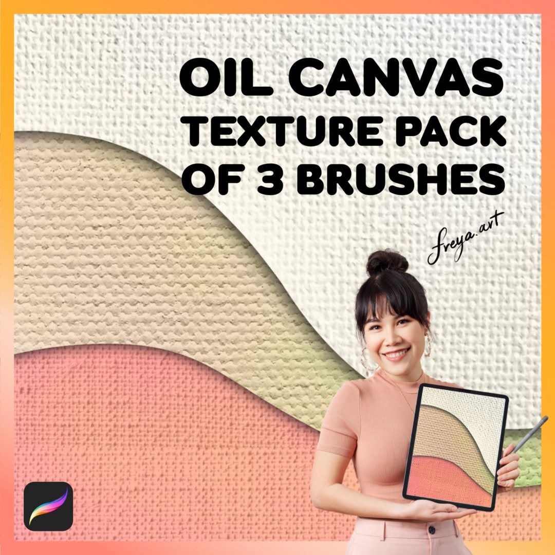 Canvas Texture Procreate Brushes | Oil Canvas Texture Pack of 3 Brushes ...