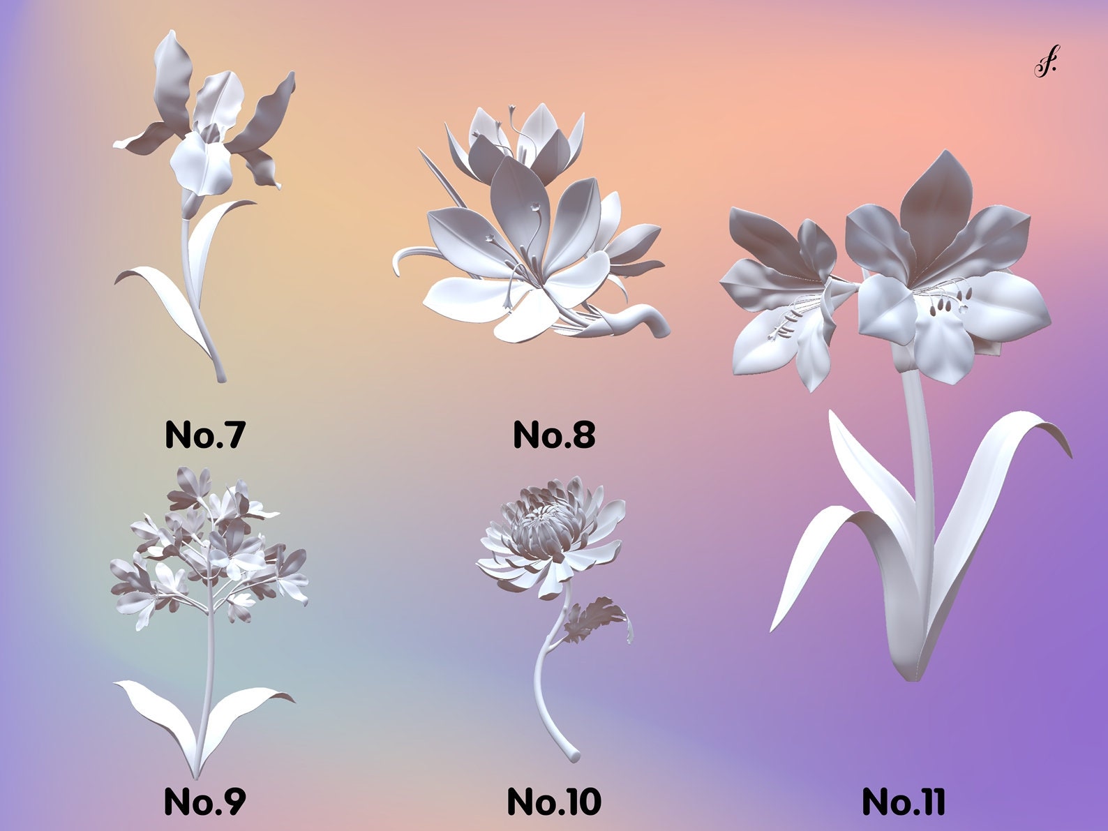 3D Models for Procreate 25 Botanical and Decor Procreate 3D - Etsy