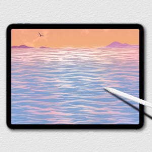Procreate Water | 1 Procreate Water Brush, Ocean Brush, Sea Texture ...