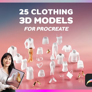 Procreate 3D Models 25 Clothing 3D Models for Procreate - Etsy