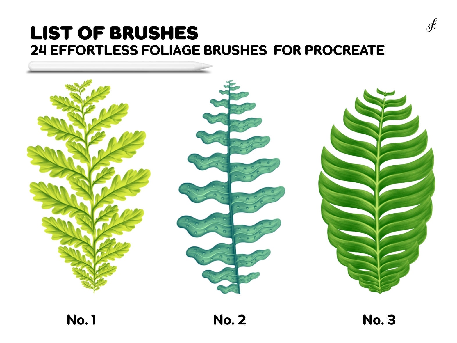 Leaf Procreate Stamps, Procreate Leaves Brushes Set, 24 Effortless ...