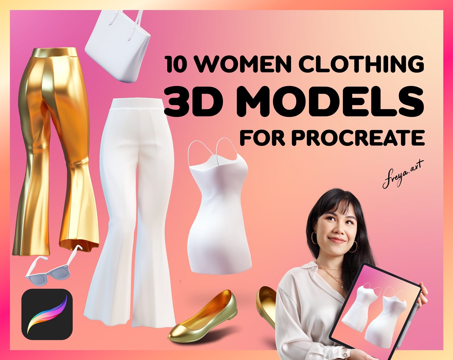 3D Procreate Clothes 10 Women Clothing & Accessories Dress - Etsy