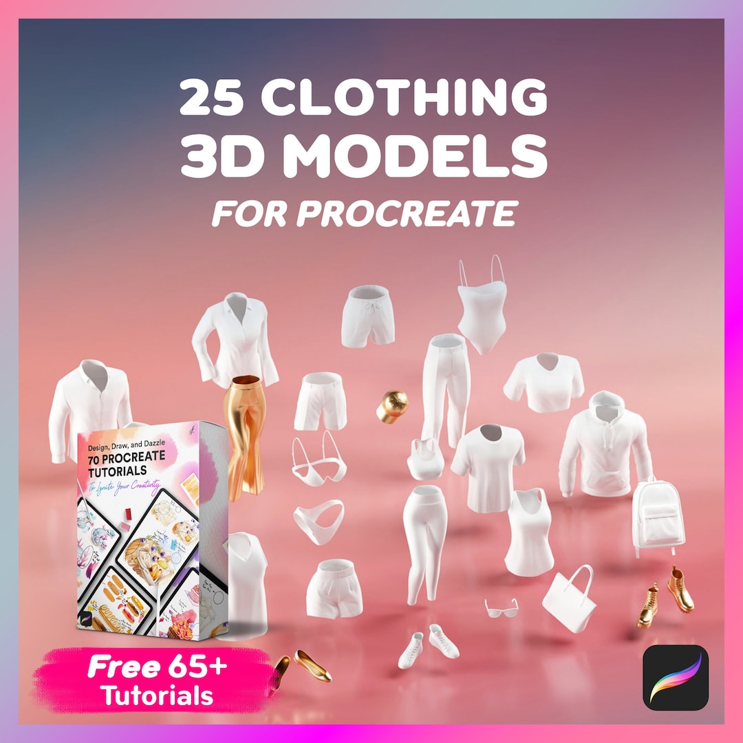 25 Clothing 3D Model Procreate With 65+ Procreate Tutorials, Procreate ...