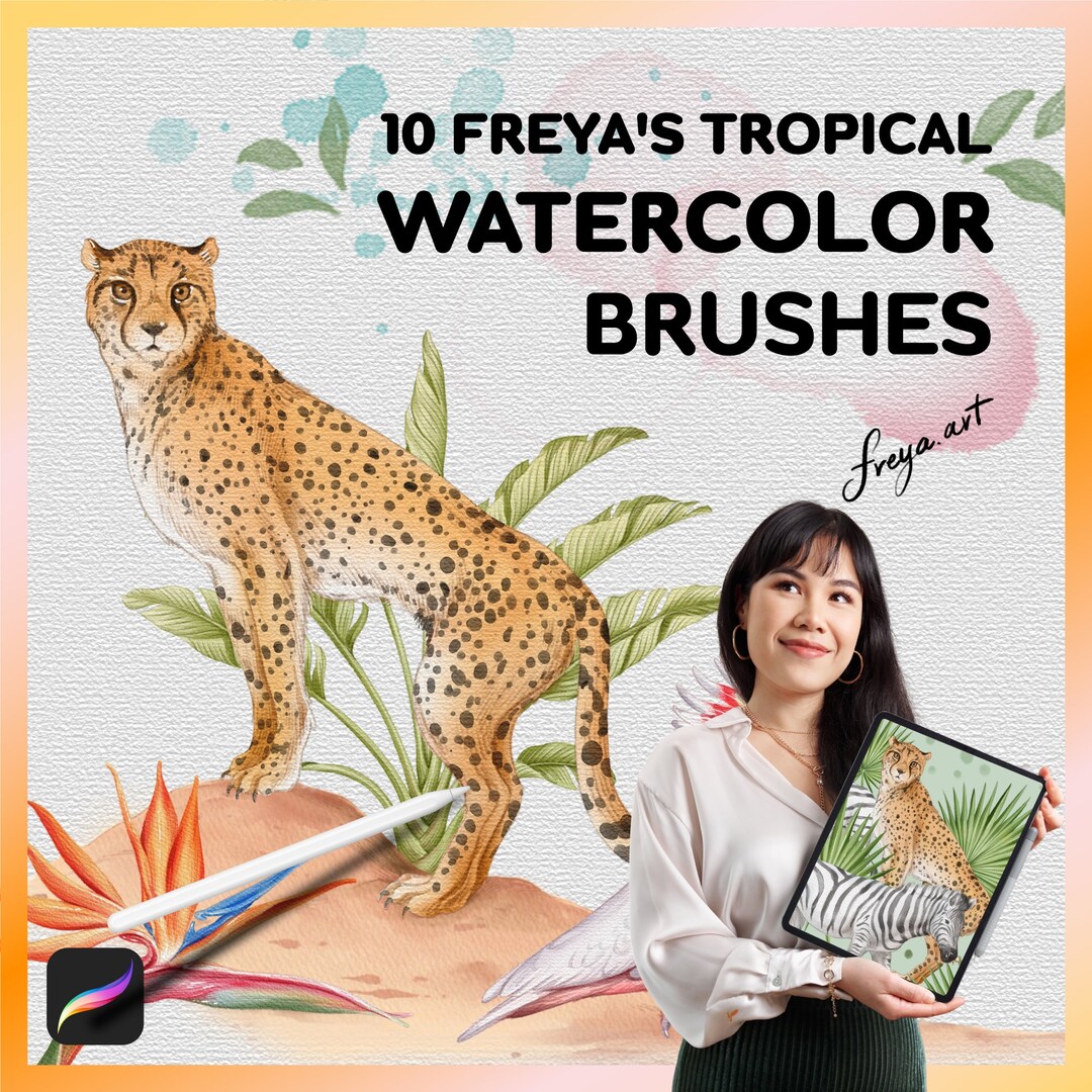 Procreate Watercolor Brushes Set, Digital Watercolor Painting Set, 10 ...