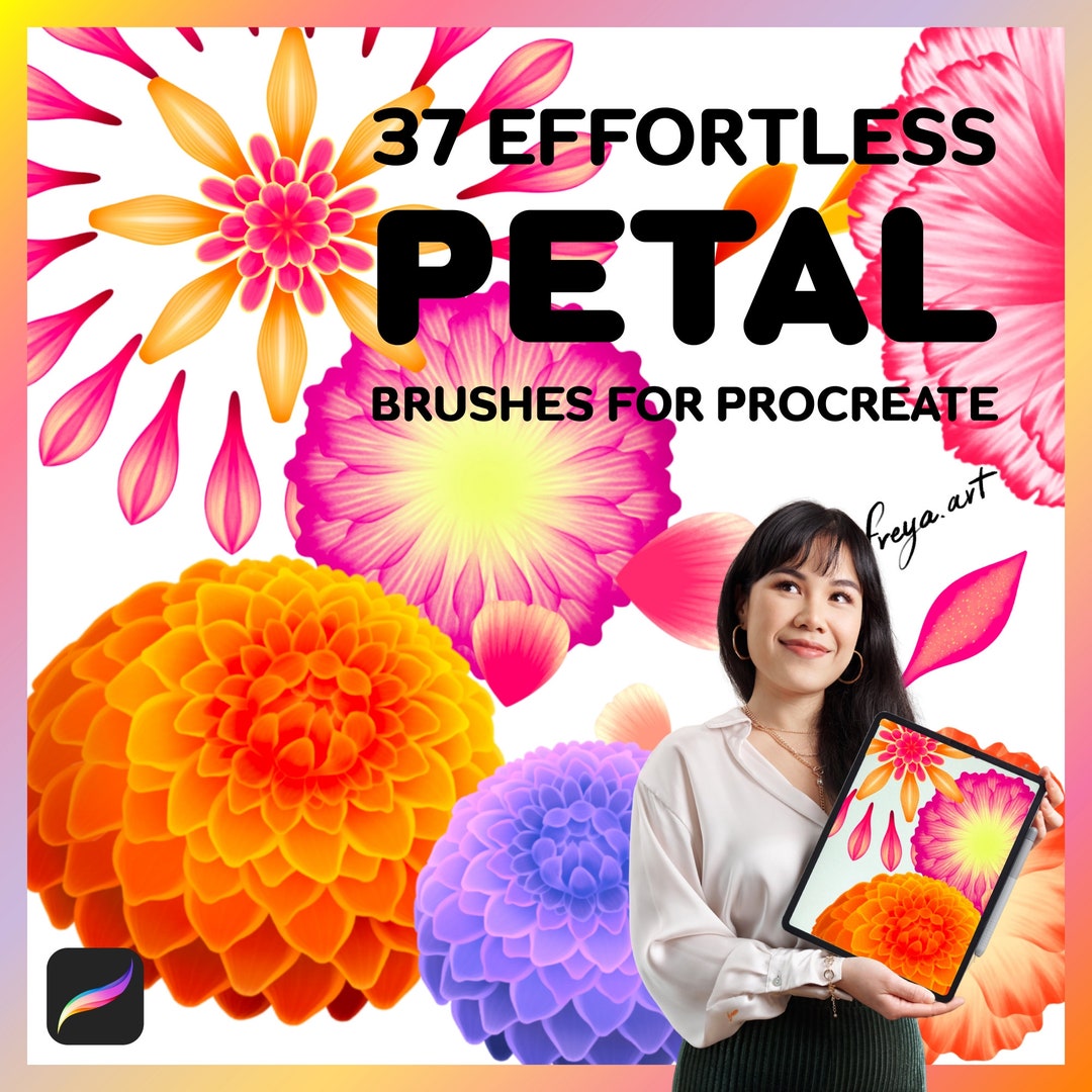 Daisy Procreate | 37 Procreate Effortless Petal Brushes, Petal, Dynamic ...