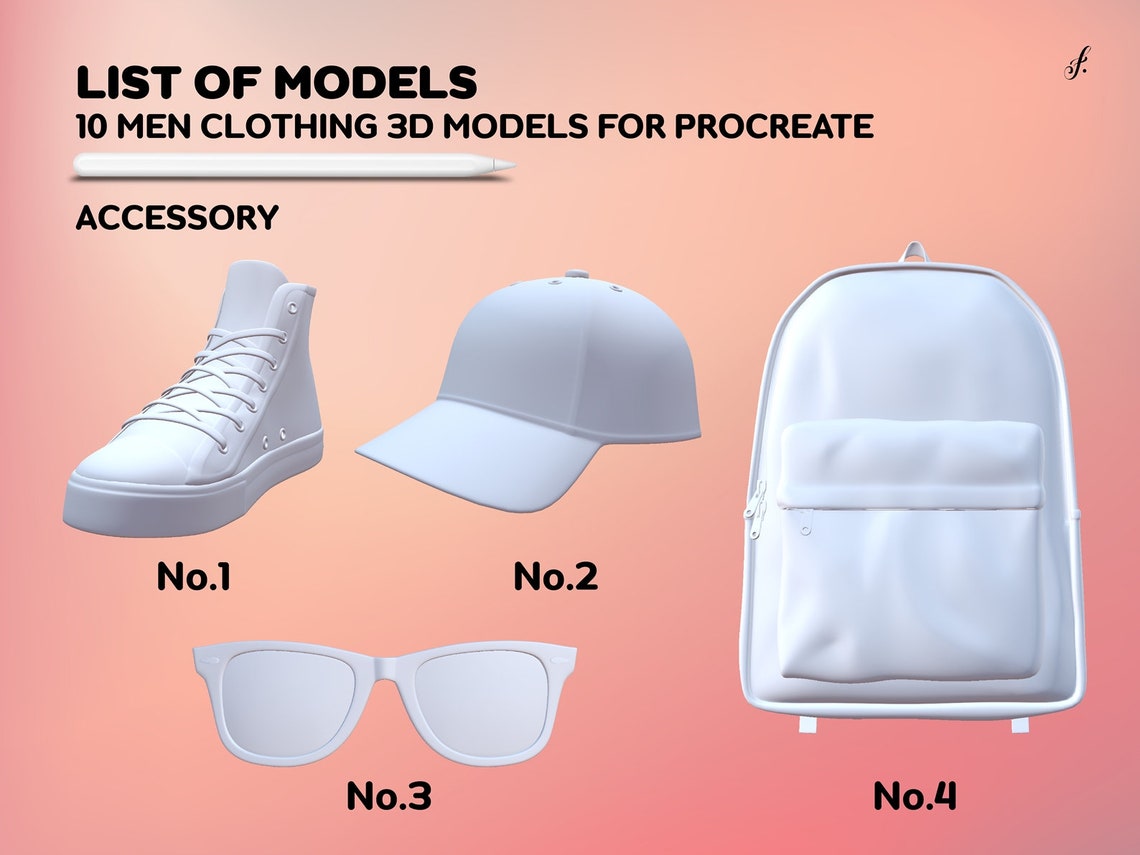 Procreate 3D Model Clothing 10 Men Clothes & Accessories - Etsy
