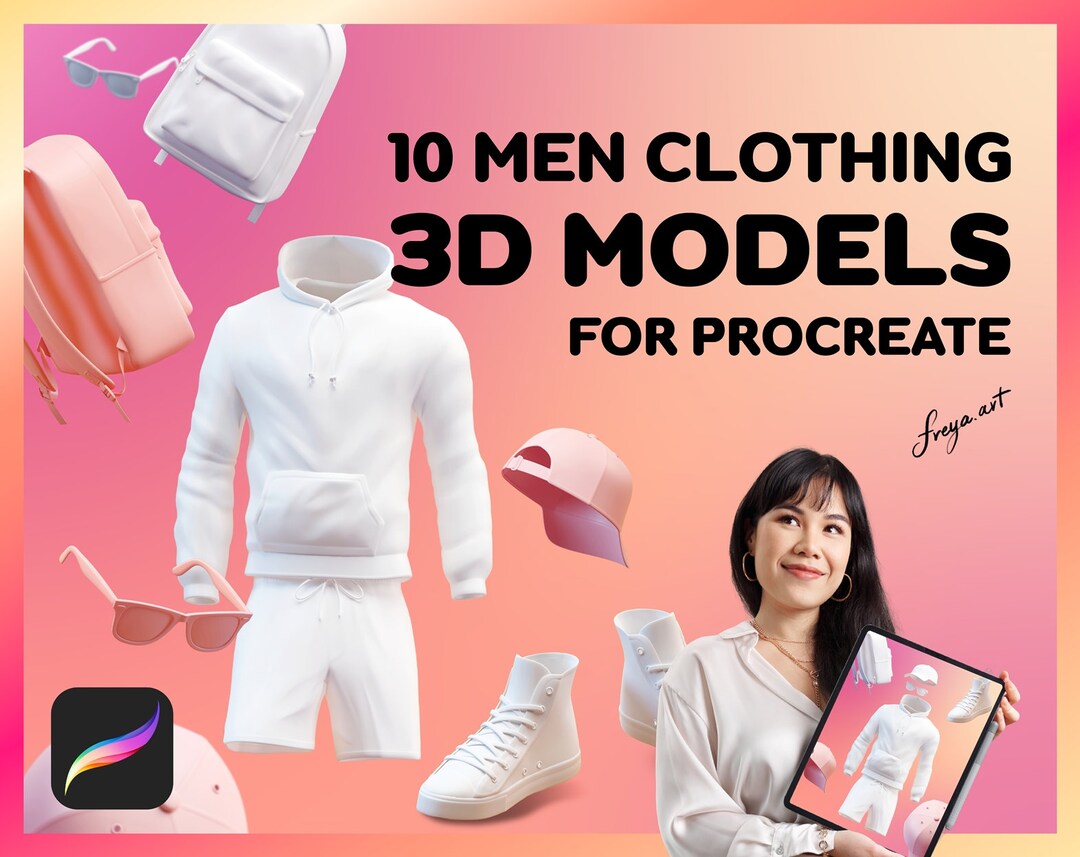 3D Model Procreate for Men Procreate Clothes Procreate - Etsy