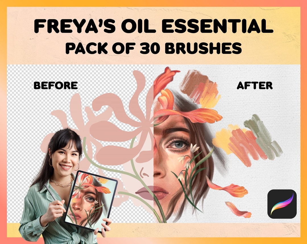 Procreate Oil and Acrylic Brushes Freya's Oil Essentials - Etsy