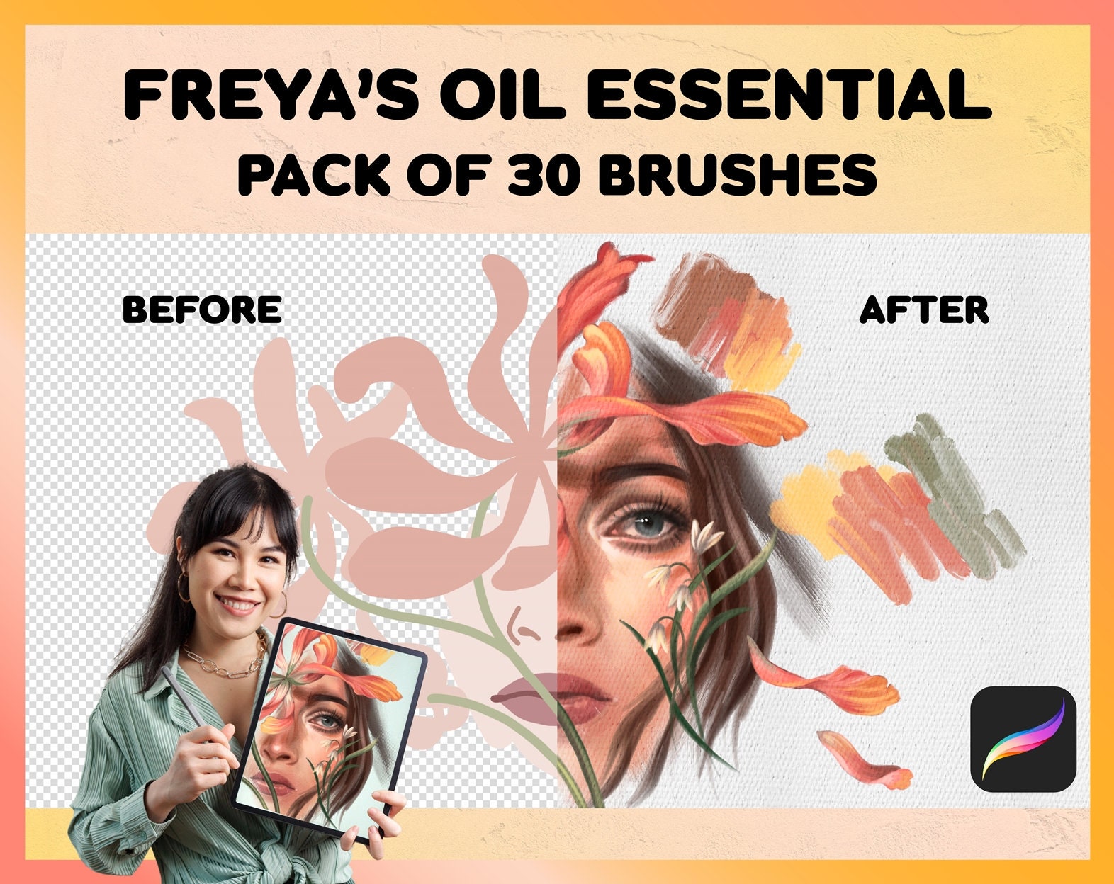 Procreate Oil and Acrylic Brushes Freya's Oil Essentials - Etsy