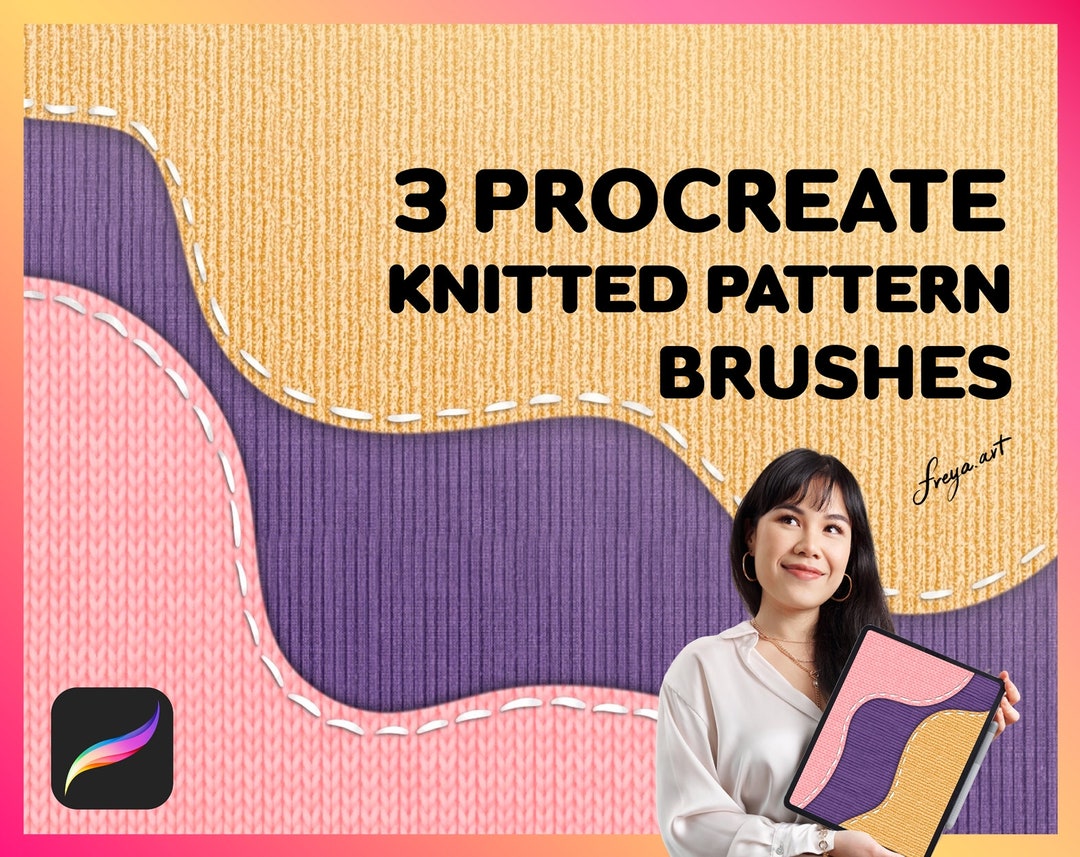 Procreate Knitted 3 Procreate Pattern Brushes Knitted - Etsy