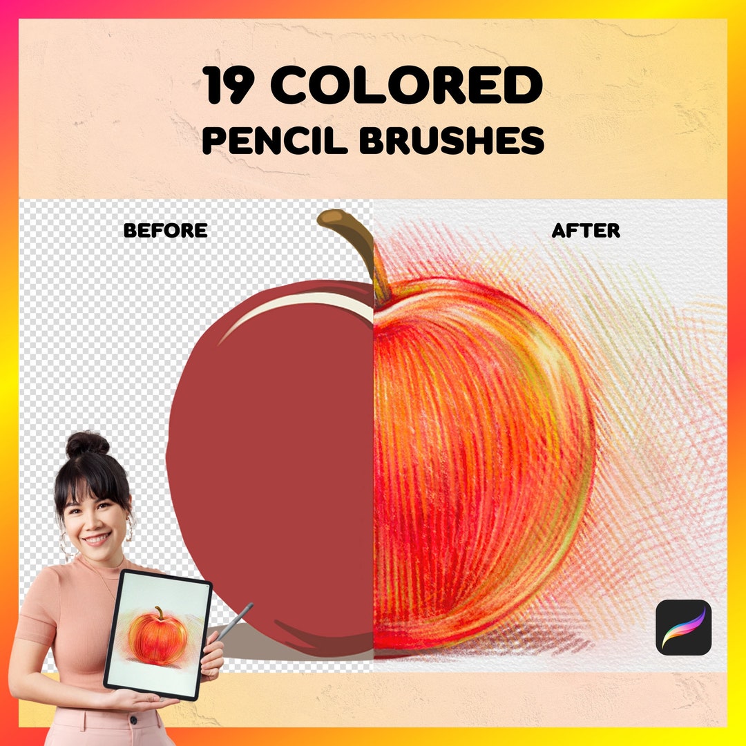 Pencil Procreate Brushes | 19 Colored Pencil Brushes for Procreate ...