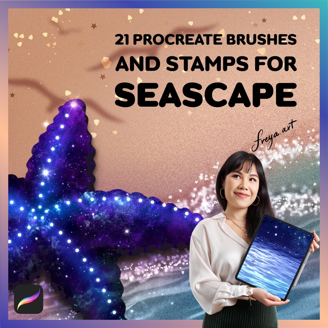 21 Procreate Brushes and Stamps for Seascape, Procreate Brushes Ocean ...