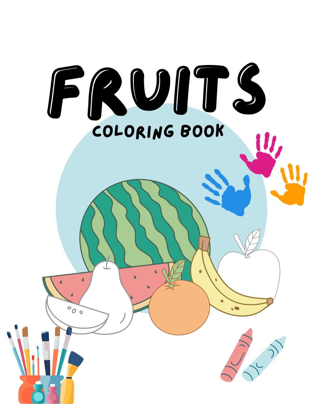 Fruits Coloring Book for Kids – Printable Fruit Pages for Toddlers ...