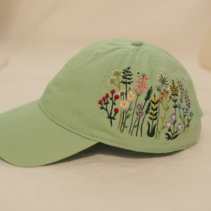 Beautifully Embroidered Botanical Flower Baseball Cap,handmade ...