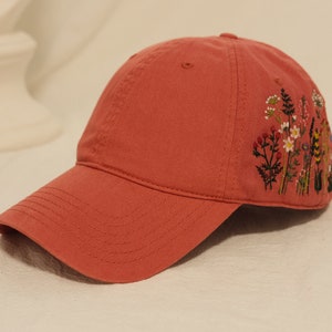 Beautifully Embroidered Botanical Flower Baseball Cap,handmade ...