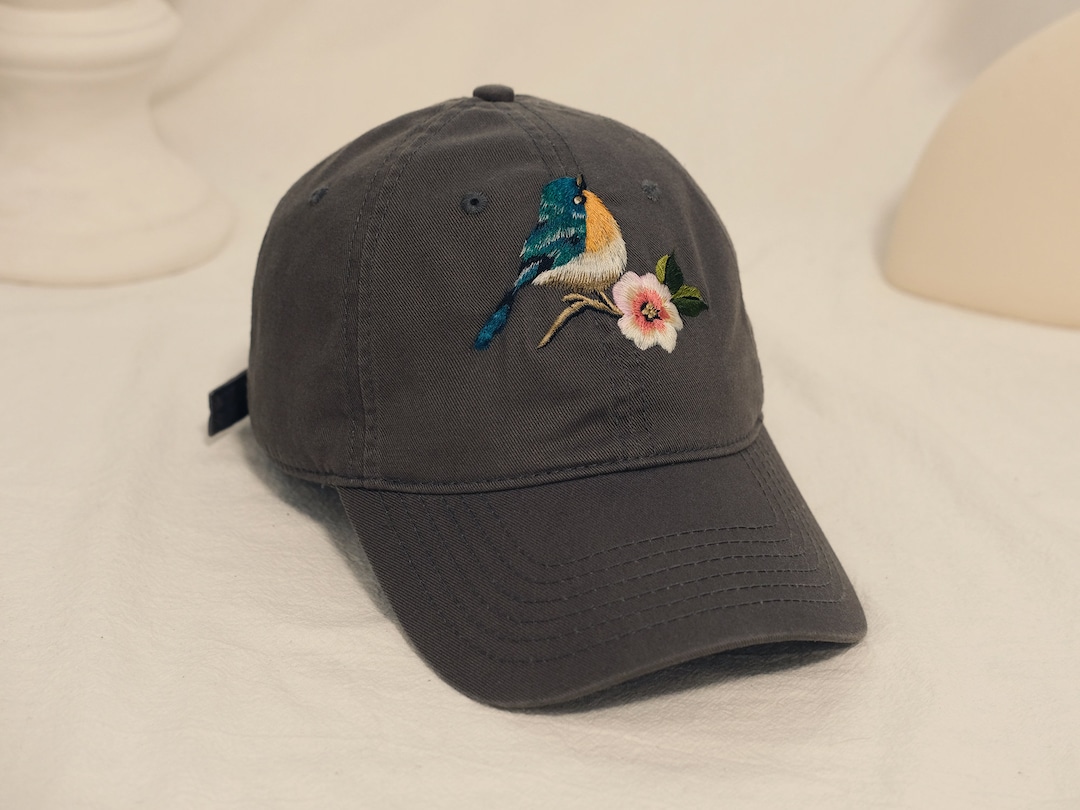 Embroidered Bird Baseball Cap: Personalized Cotton Hat - Etsy