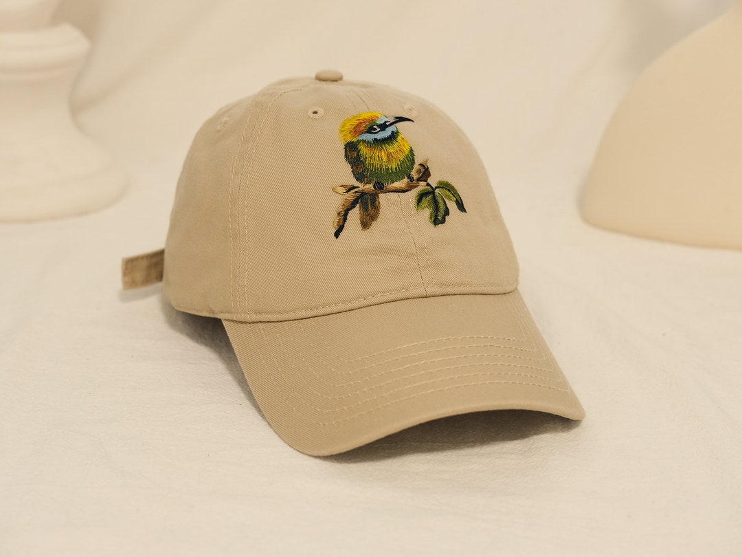 Embroidered Bird Baseball Cap: Handmade Cotton Hat - Etsy