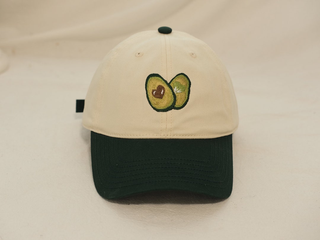 Hand Embroidered Avocado Baseball Cap - 100% Cotton - Etsy