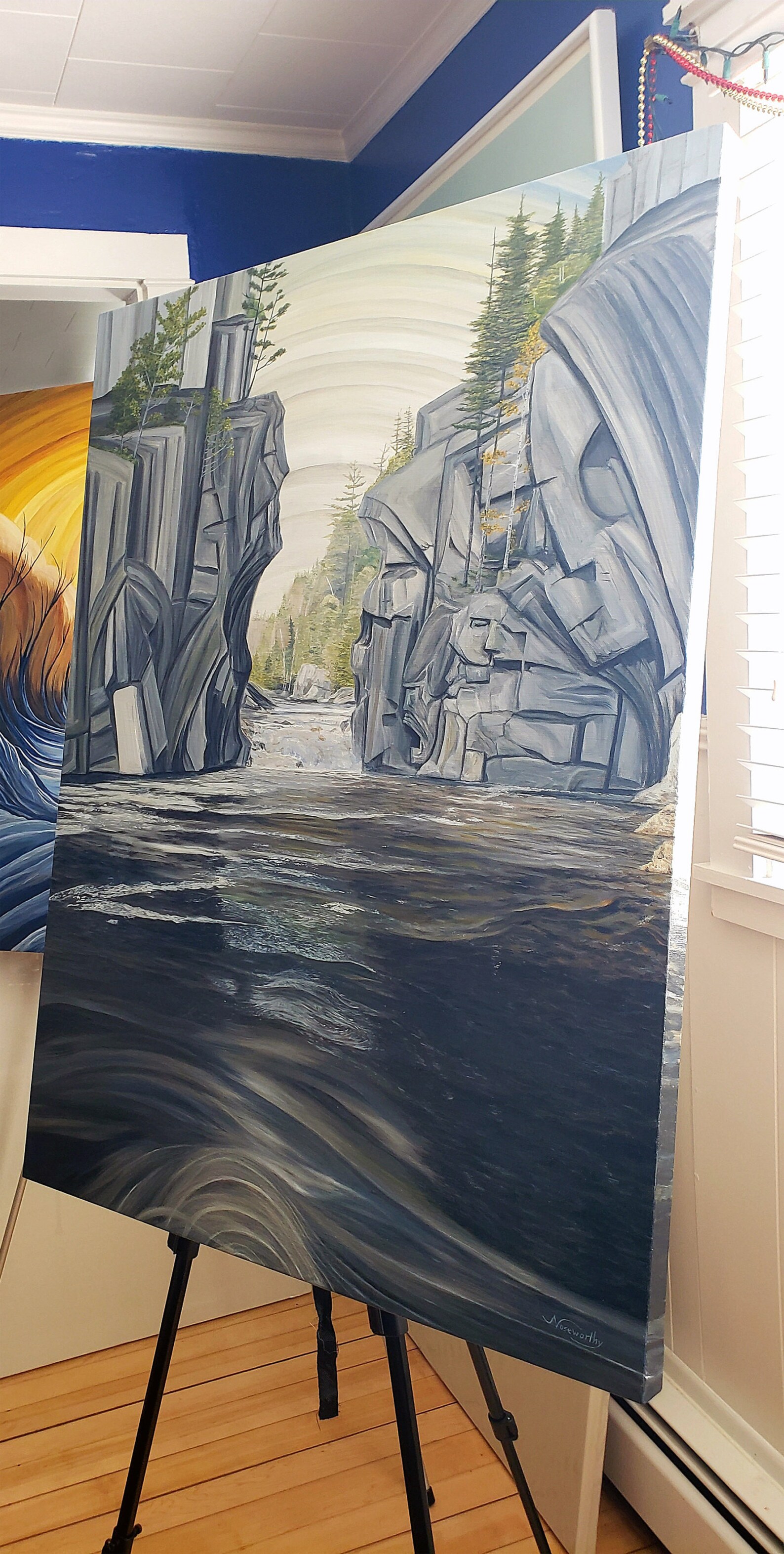 Original Oil Painting river Guardian by Artist James Noseworthy maine ...