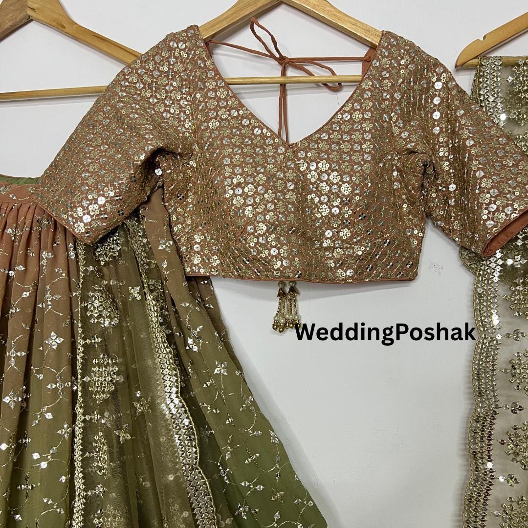 Mahendi Green Lehenga Choli for Women | Indian Wedding Wear Mahendi ...
