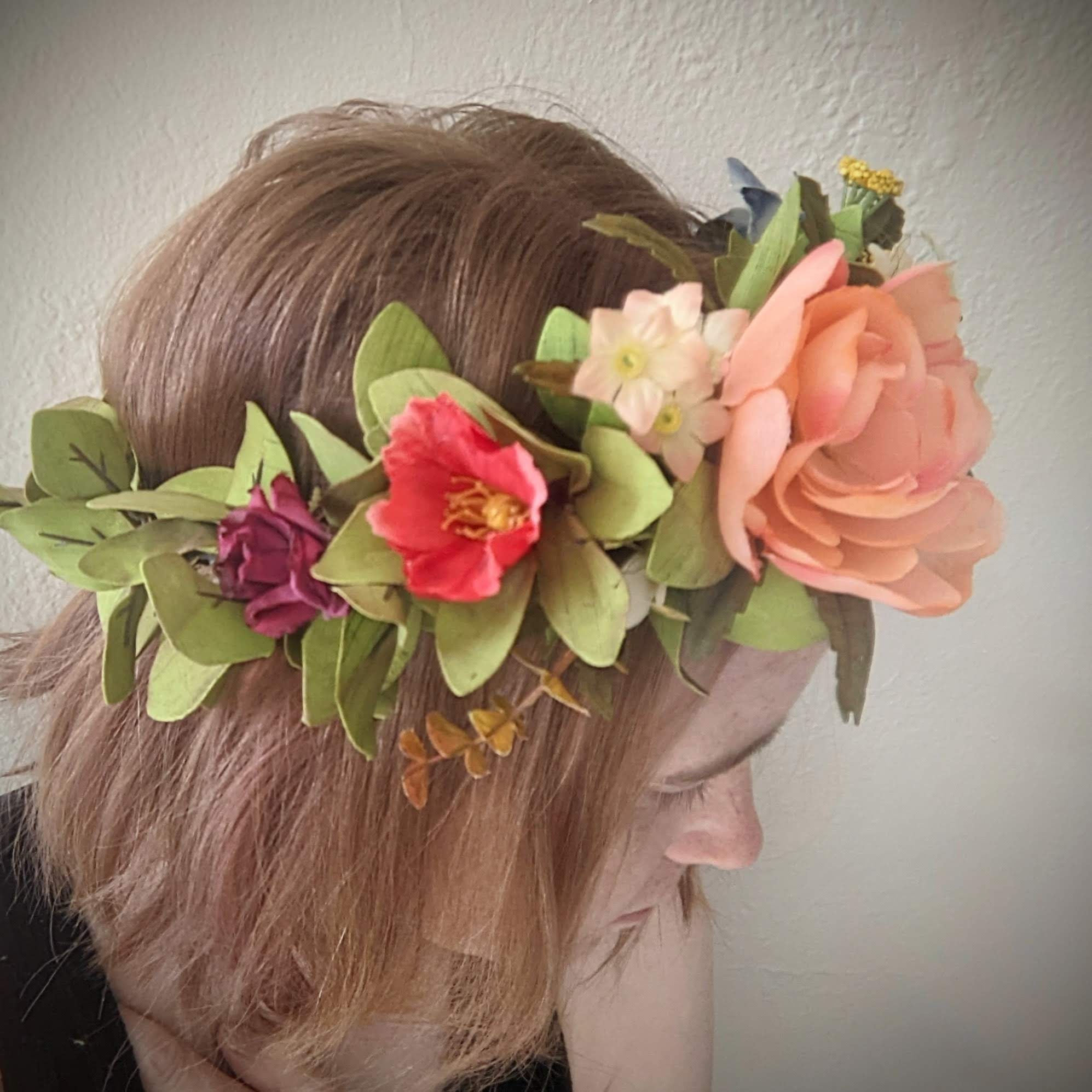 Pastel Rainbow Silk Flower Crown - Etsy
