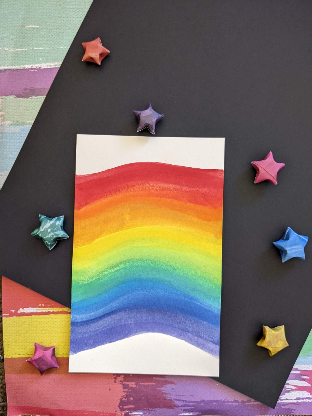 Original Watercolor Rainbow Wash - Etsy