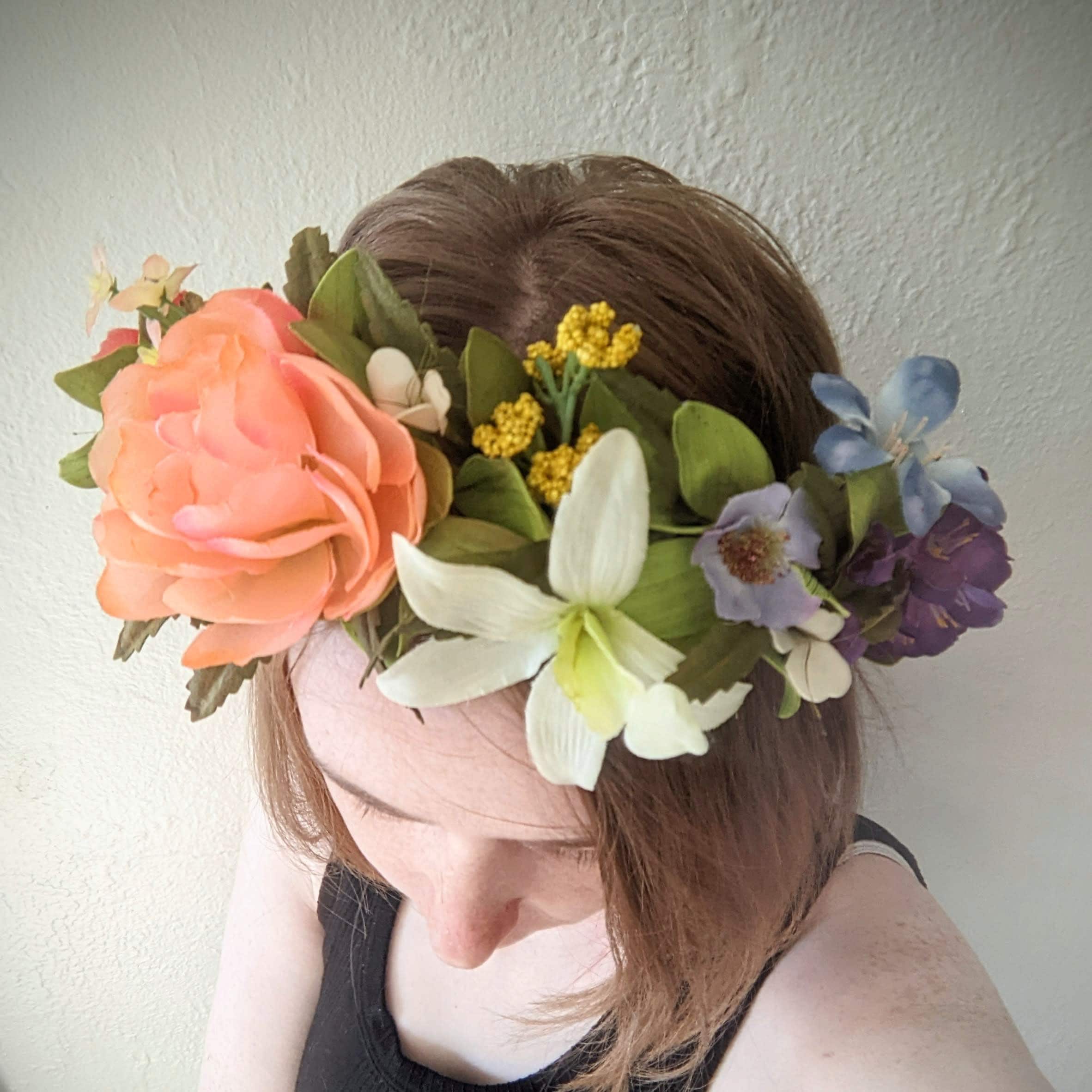 Pastel Rainbow Silk Flower Crown - Etsy