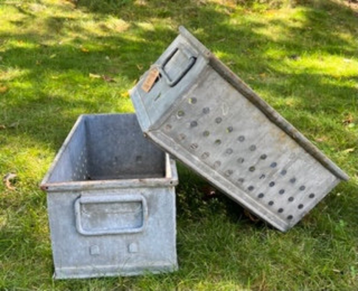 Rectangular Galvanized Metal Containers - Etsy