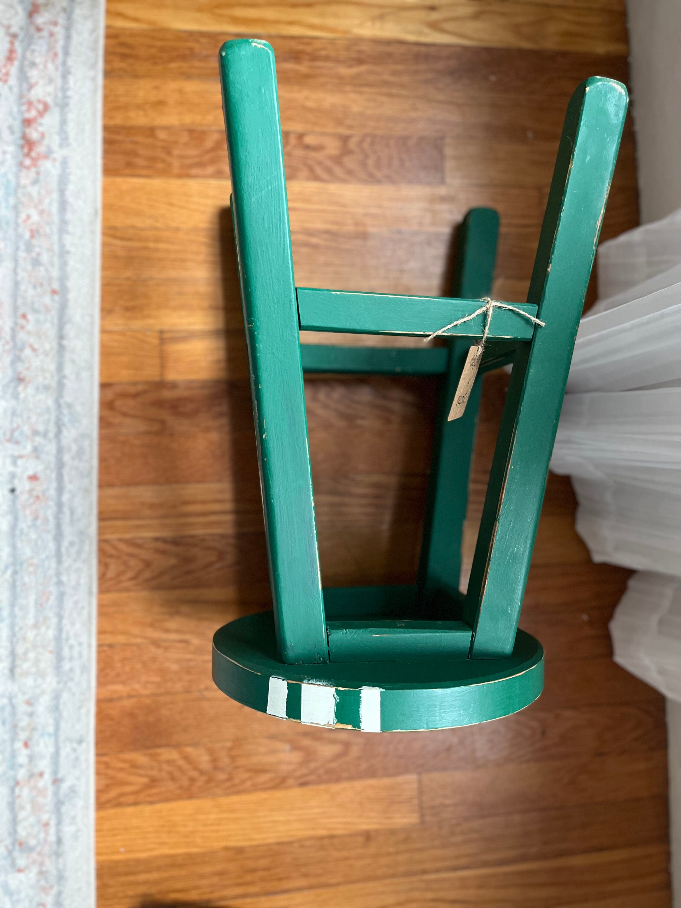 Green Striped Stool Repurposed - Etsy