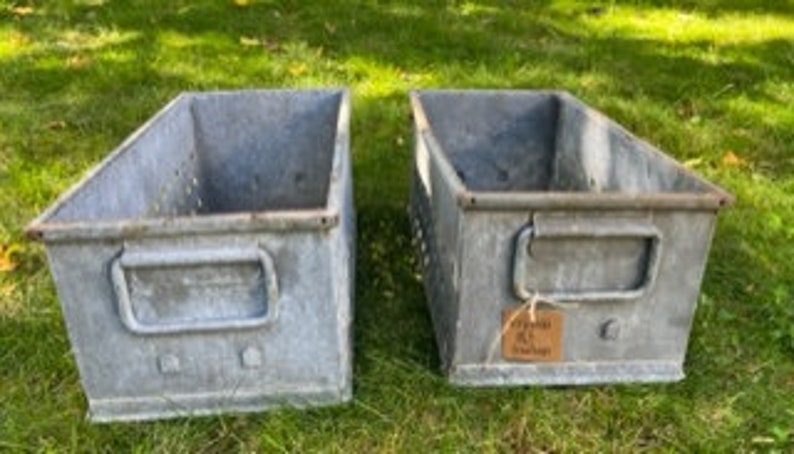 Rectangular Galvanized Metal Containers - Etsy
