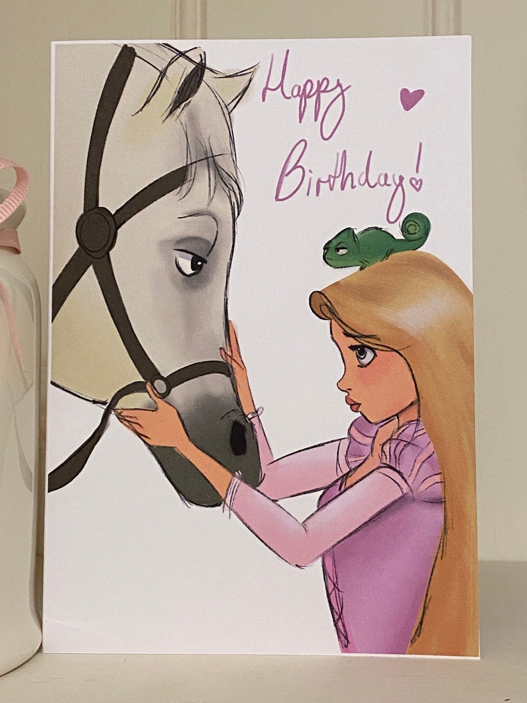 DISNEY BIRTHDAY CARD / Disney Gift/ Anime Disney Rapunzel the - Etsy