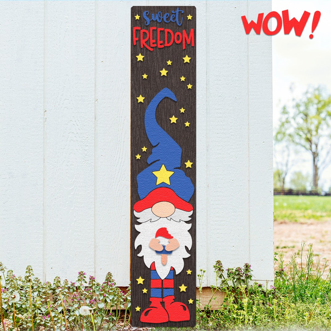 Sweet Freedom SVG, Independence Day Porch Sign Cut File, Layered Summer ...
