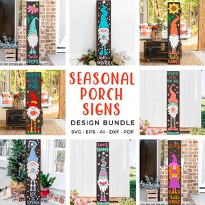 Seasonal Vertical Porch Signs SVG Bundle for the Whole Year, Layered ...