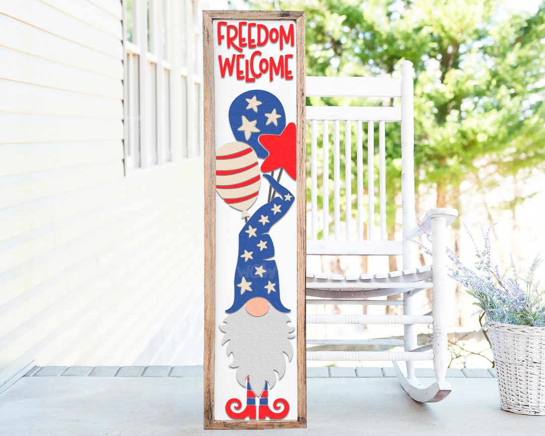 Freedom Welcome SVG Independence Day Porch Sign Cut File - Etsy