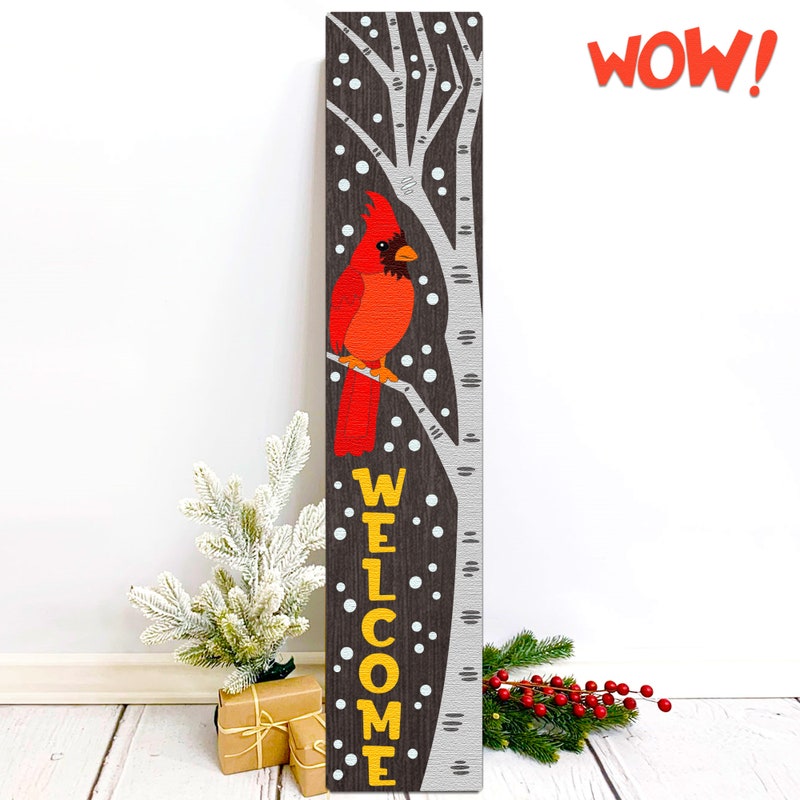 Cardinal Welcome Sign - Etsy