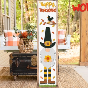 Gnomies for Thanksgiving SVG Bundle, Fall Porch Signs DXF, Layered ...