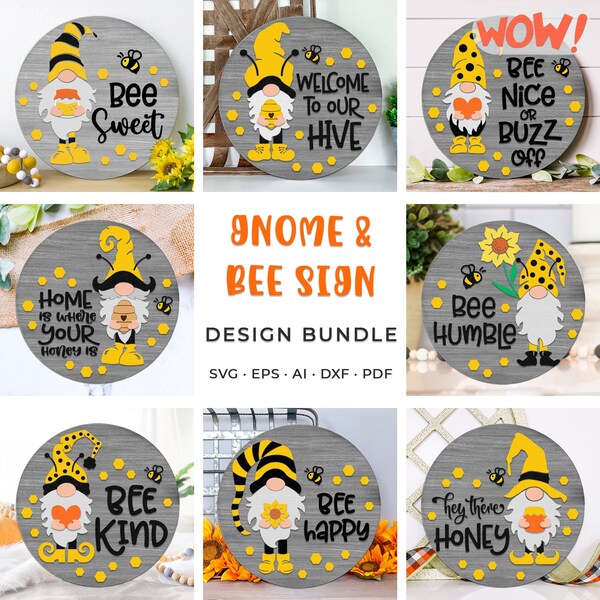 Bee Gnomes Svg - Etsy